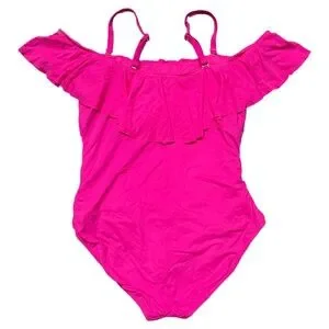 La Blanca | Swim | La Blanca Pink Ruffle One Piece Swimsuit Removable ...
